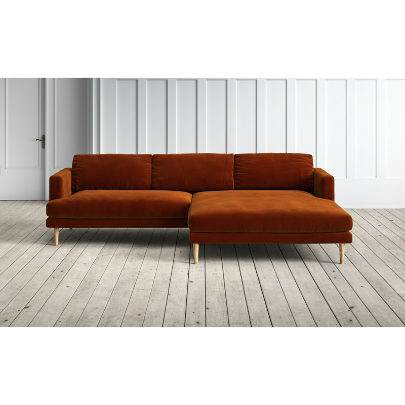 Graham and Green Sydney 4 Seater Right Chaise Sofa in Rust Classic ...