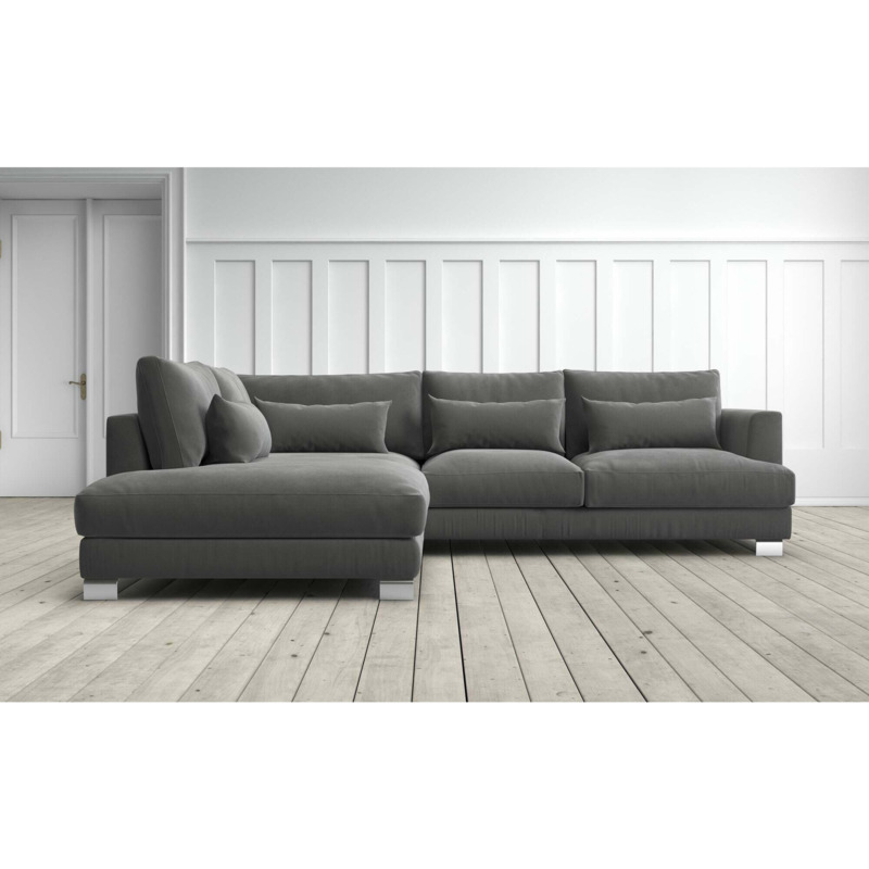 Graham and Green Dakota 2 Seater Left Chaise Sofa in Grey Classic ...