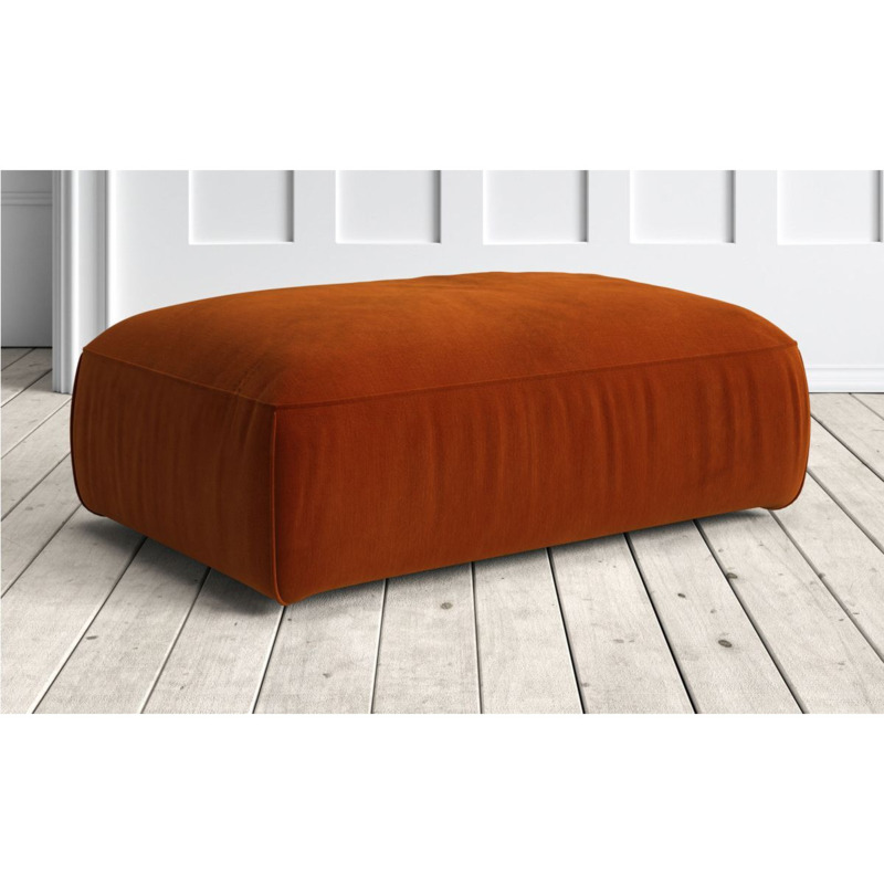 Dax Small Footstool in Rust Classic Velvet by Graham & Green | ufurnish.com