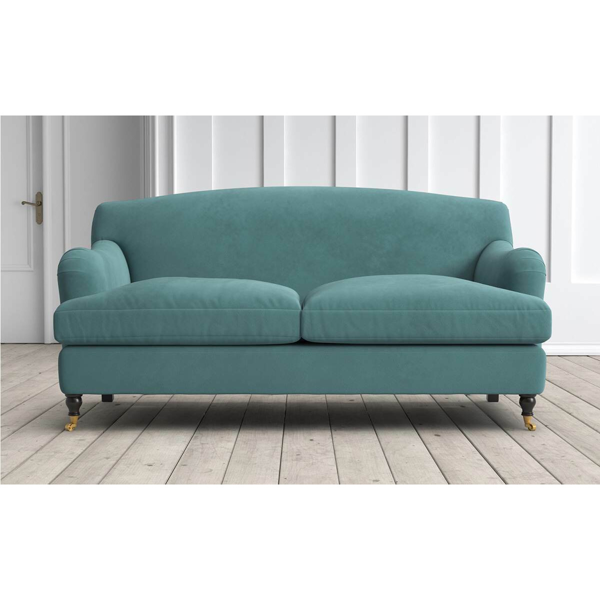 Graham and Green Doze 2 Seater Sofa in Lagoon Stain Guarded Velvet by ...