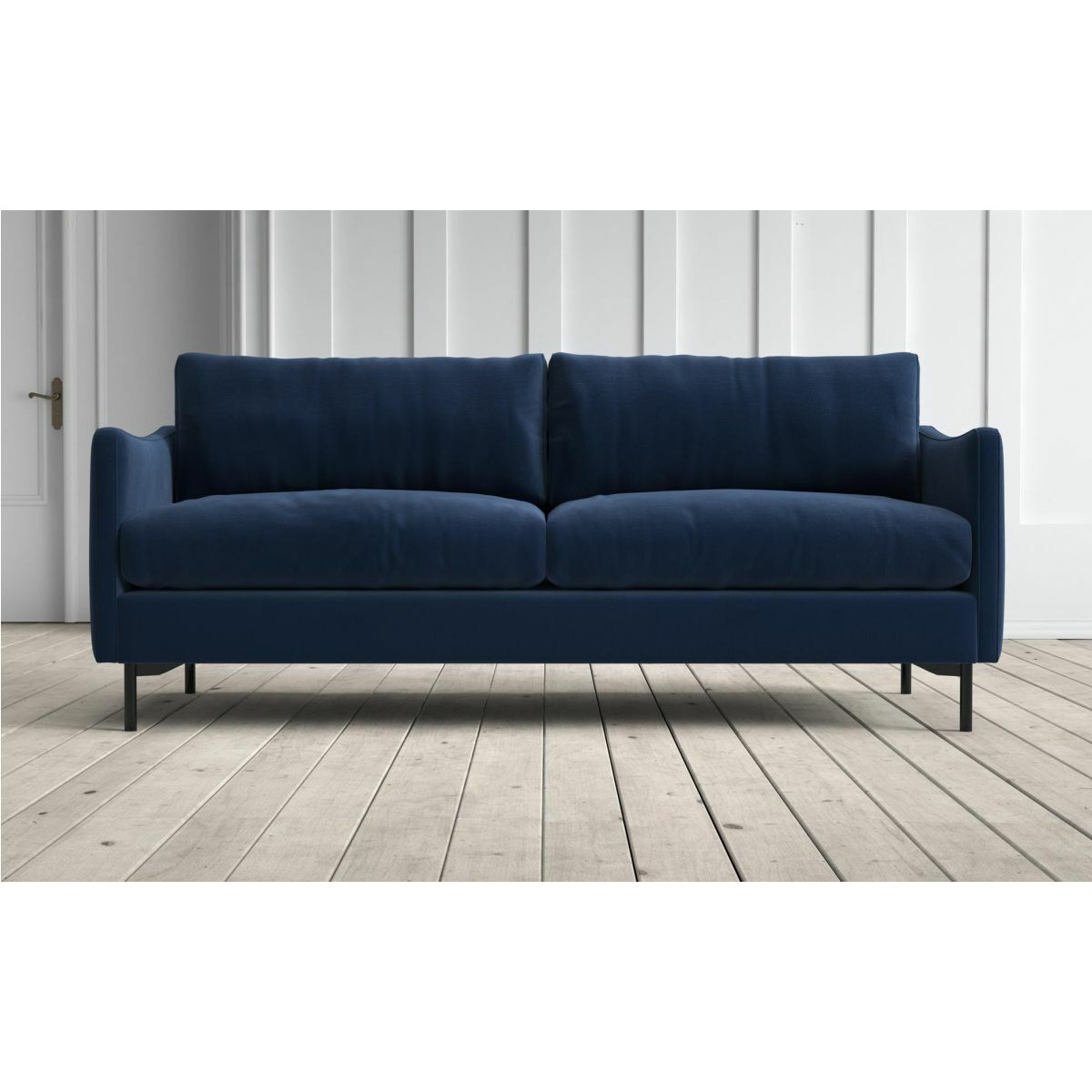 Graham and Green Henrik 2.5 Seater Sofa in Dark Blue Classic Velvet by ...