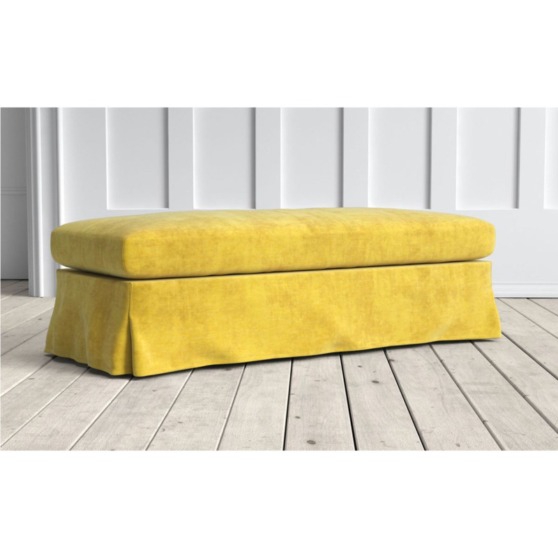 Jasmine Large Ottoman in Mustard Vintage Velvet by Graham & Green ...