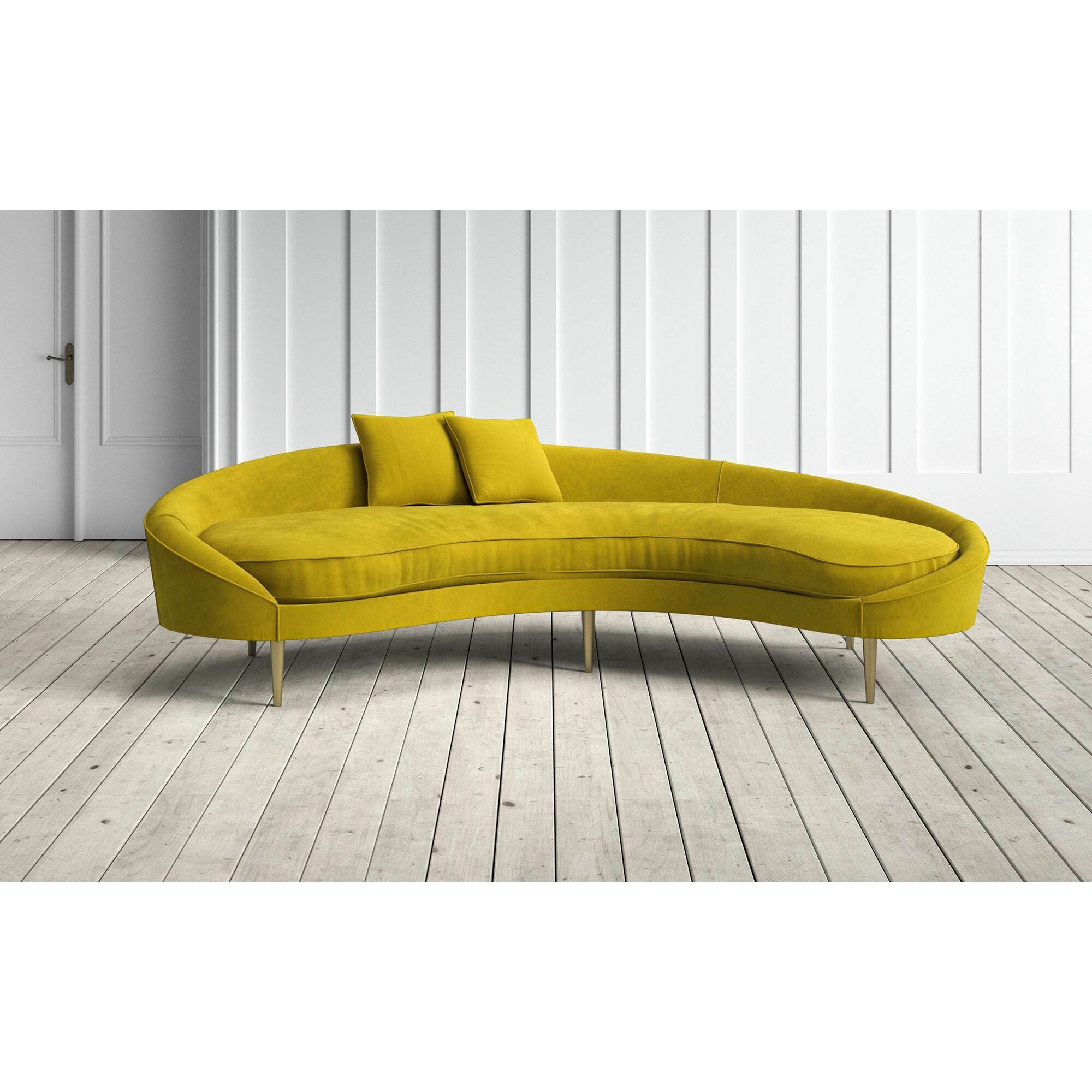 Tiffany Left Hand Facing 3 Seater Sofa in Wattle Stain Guarded Velvet ...