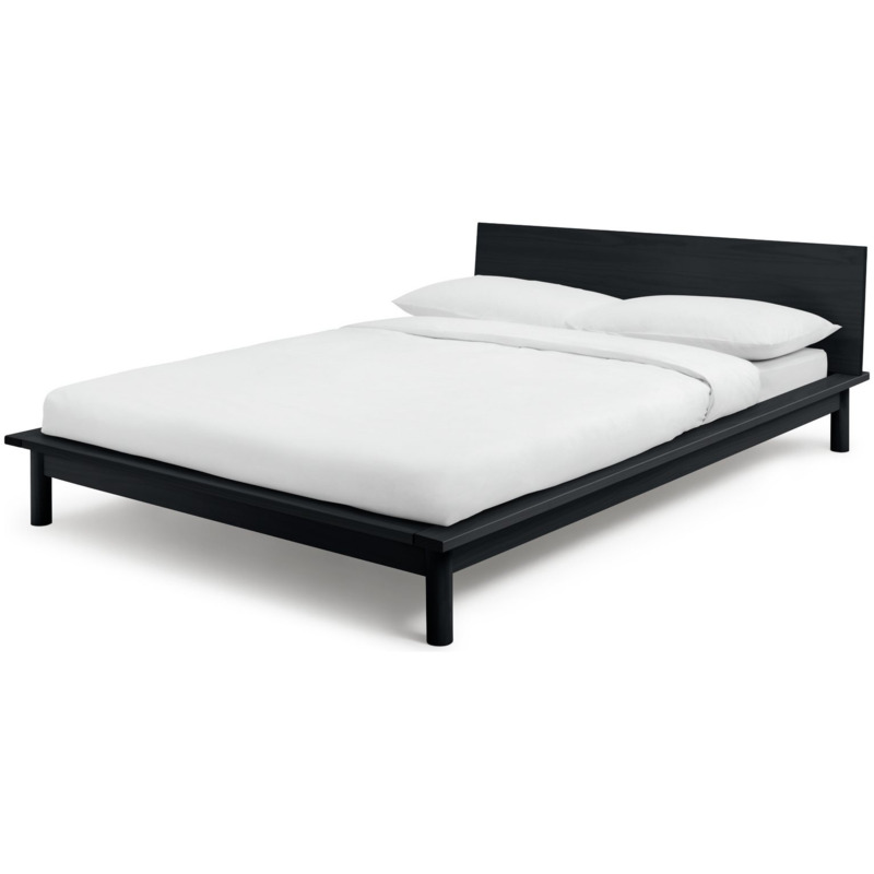 Habitat Akio Double Wooden Platform Bed Frame - Black by Habitat ...