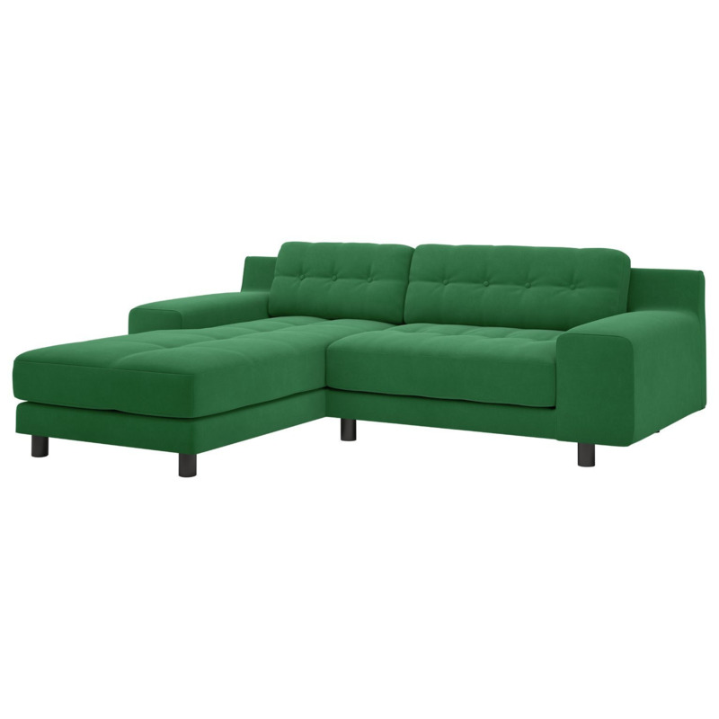 Habitat Hendricks Velvet Left Hand Corner Chaise Sofa -Green by Habitat ...