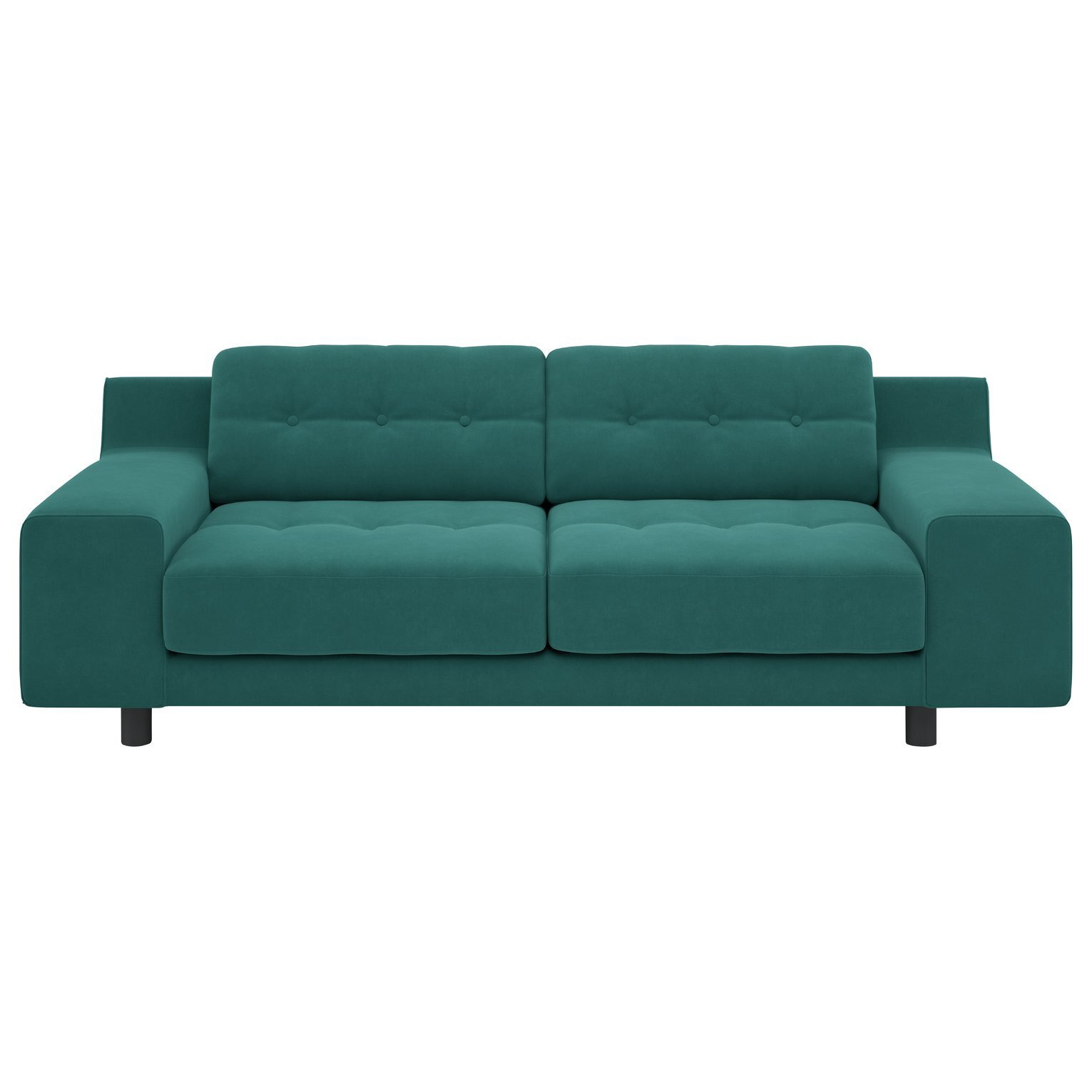 Habitat Hendricks Velvet 3 Seater Sofa - Teal by Habitat | ufurnish.com
