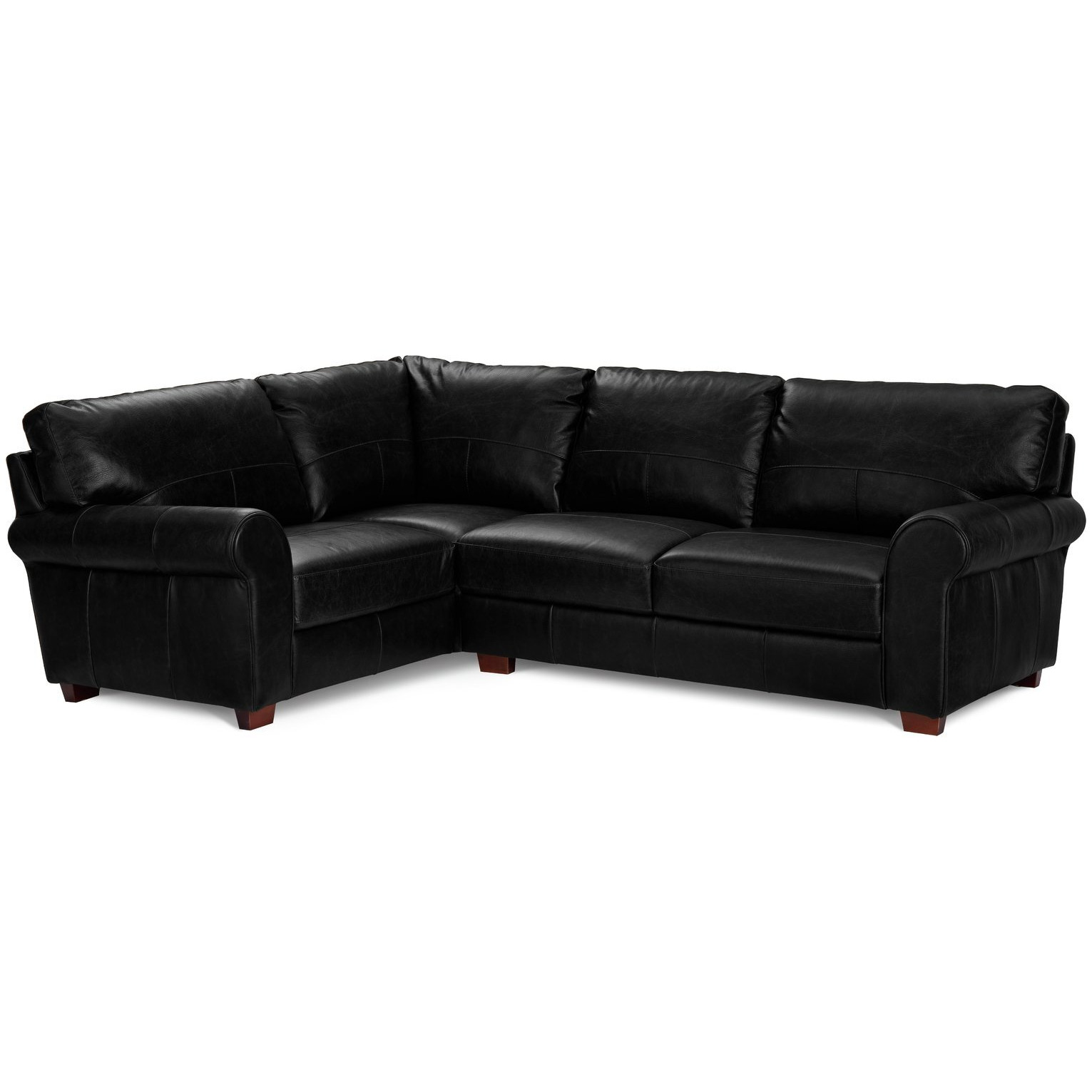 Habitat Salisbury Leather Left Hand Corner Sofa - Black by Habitat ...