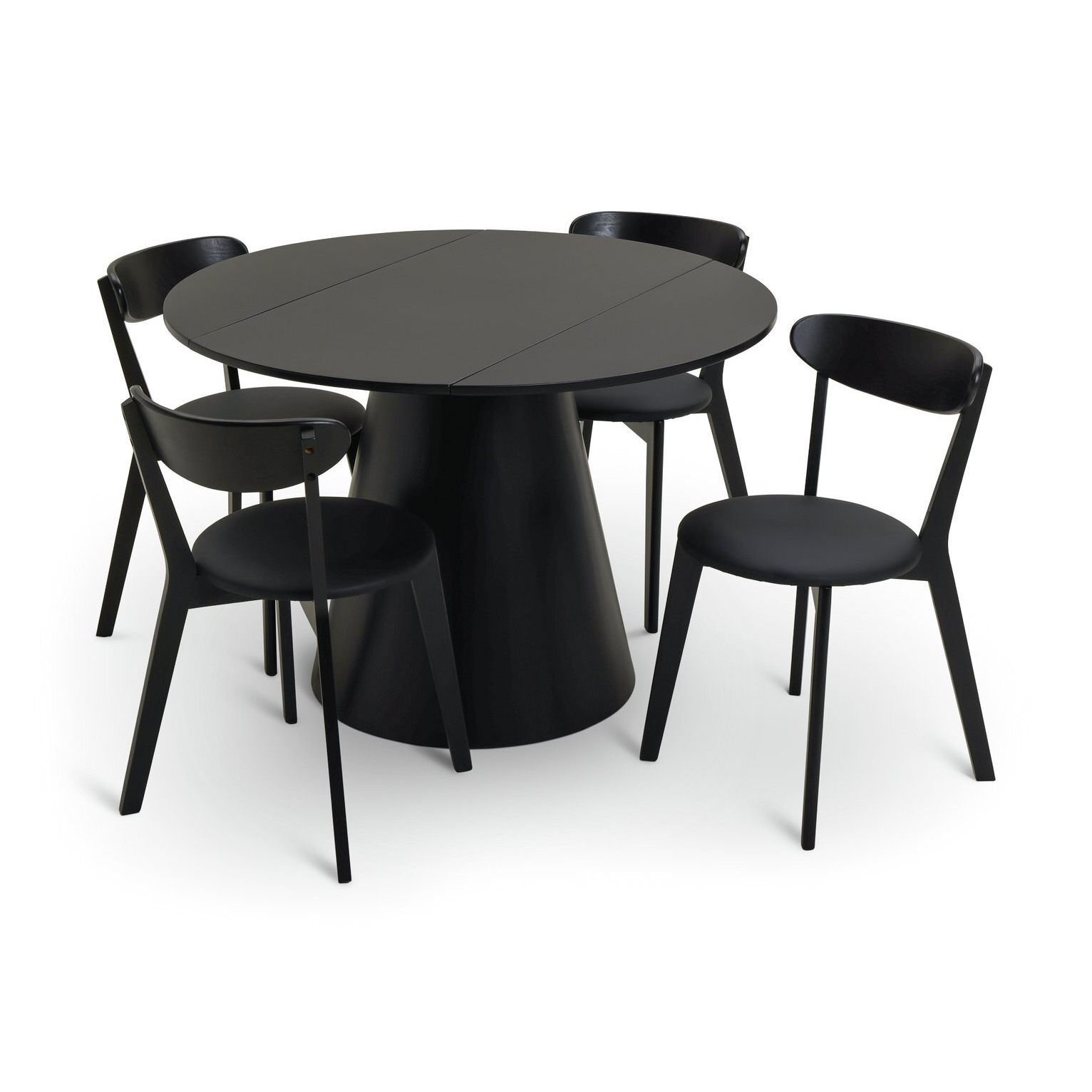 Habitat Iver Dining Table & 4 Sophie Black Chairs by Habitat | uFurnish.com