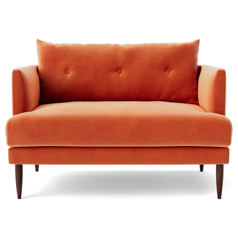 Swoon Kalmar Velvet Cuddle Chair - Burnt Orange by Habitat | ufurnish.com