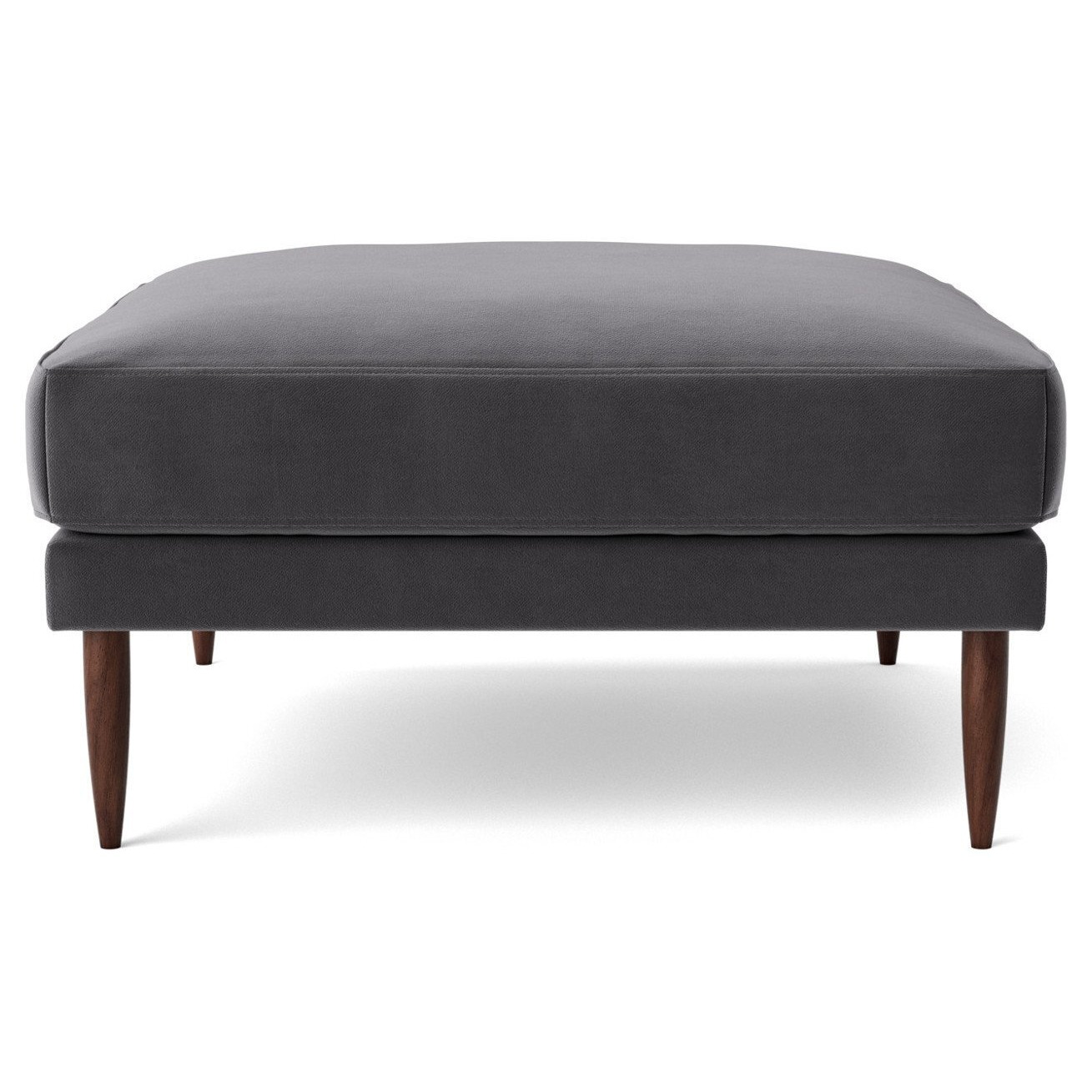Swoon Kalmar Velvet Ottoman Footstool - Granite Grey by Habitat ...