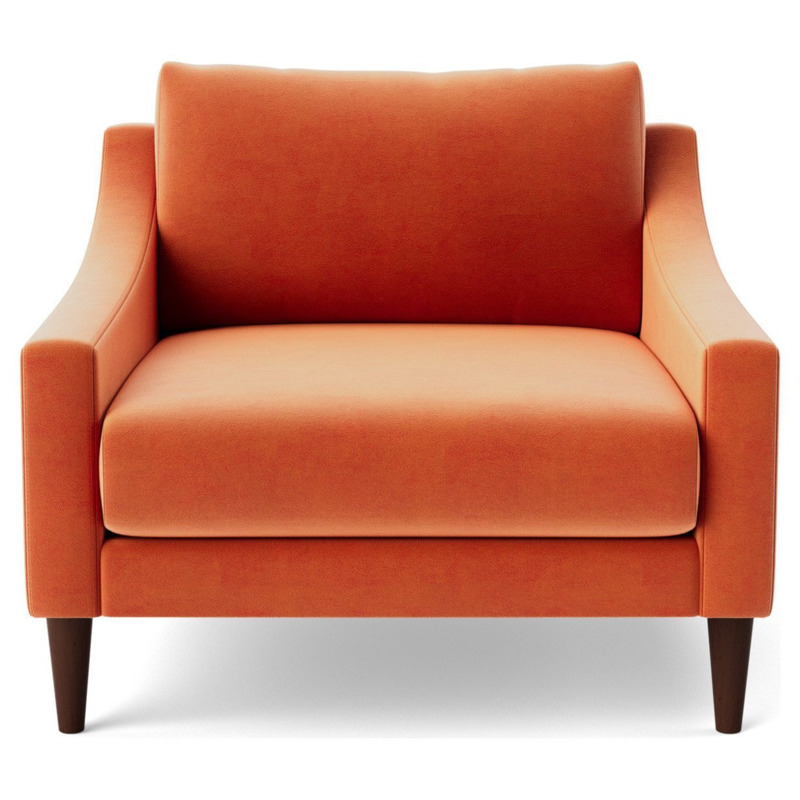Swoon Turin Velvet Armchair - Burnt Orange by Habitat | ufurnish.com
