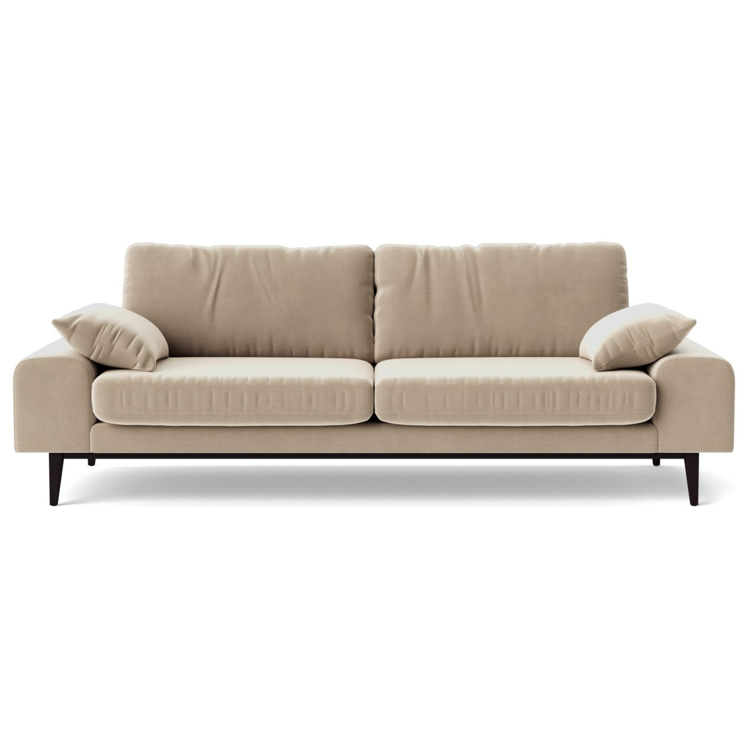 Swoon Tulum Velvet 3 Seater Sofa - Taupe by Habitat | ufurnish.com