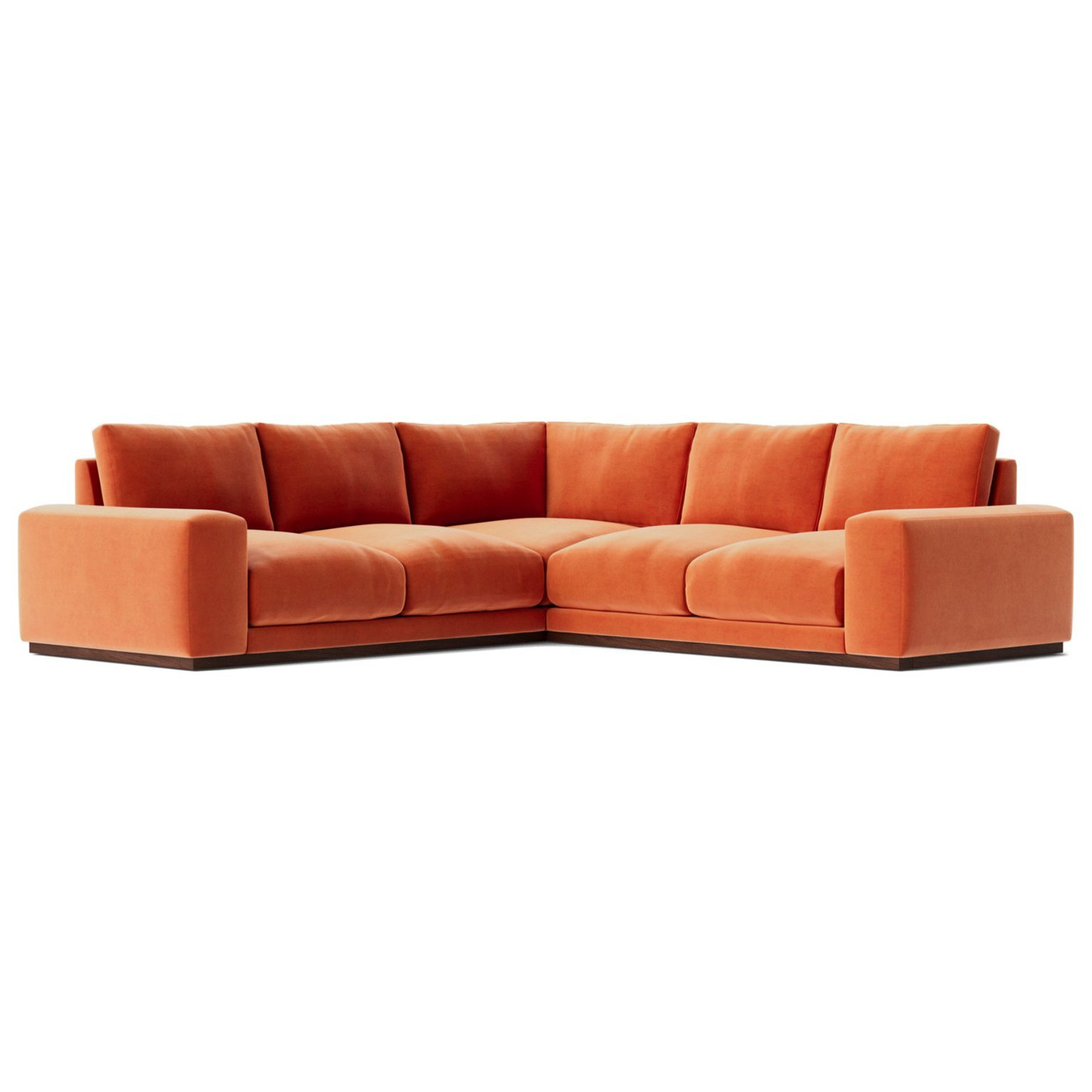 Swoon Denver Velvet 5 Seater Corner Sofa Burnt Orange by Habitat ufurnish