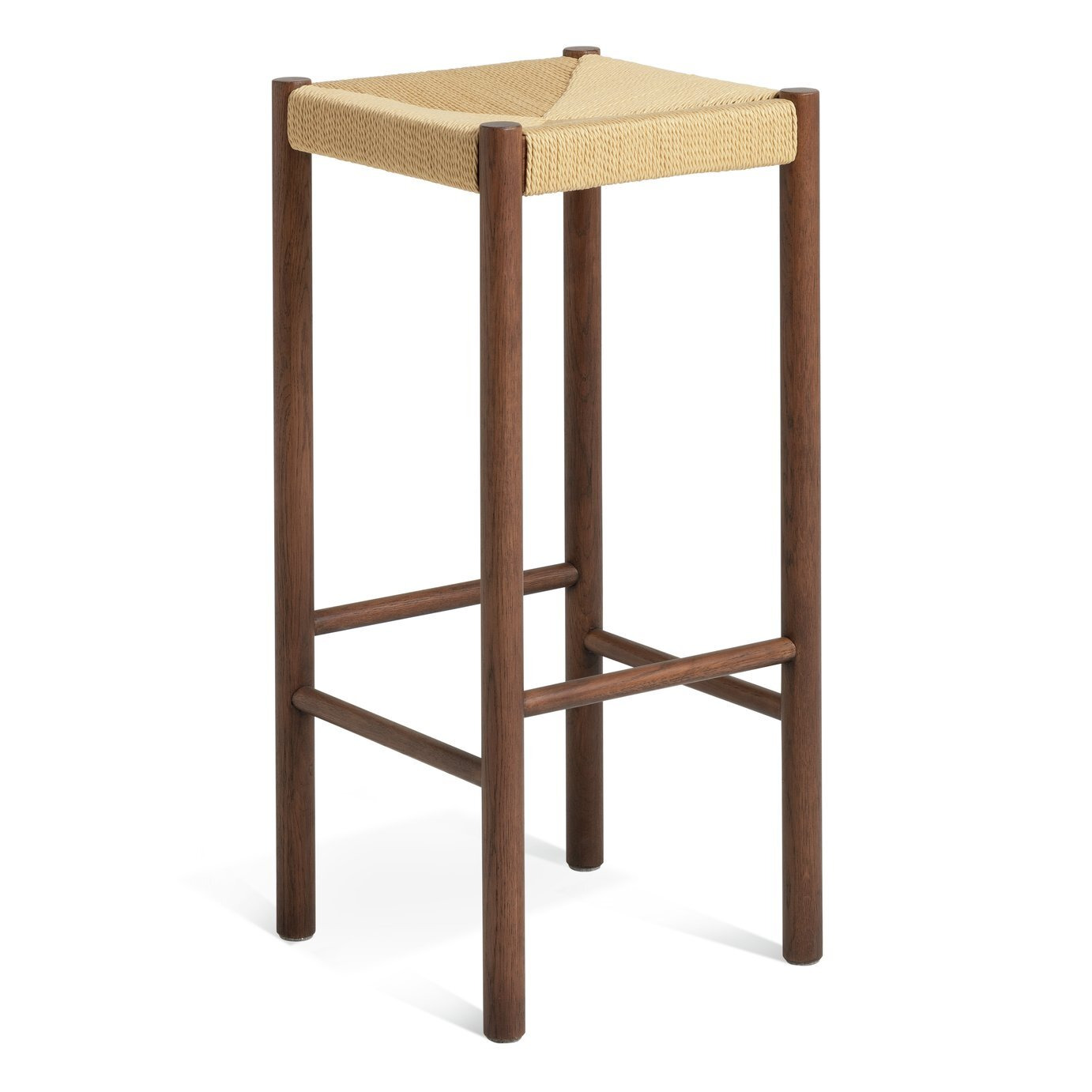 Habitat Hanna Oak Bar Stool - Walnut by Habitat | ufurnish.com