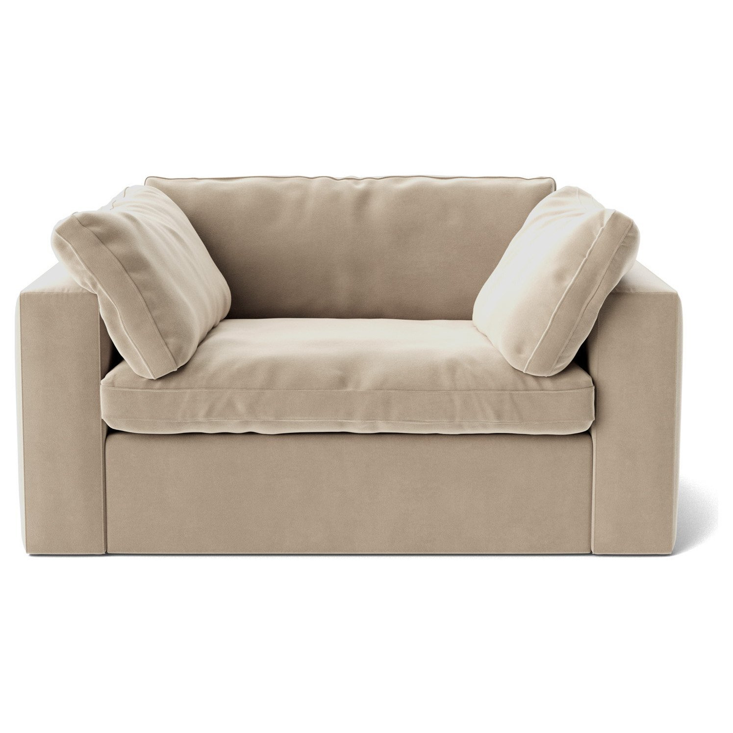 Swoon Seattle Velvet Cuddle Chair - Taupe by Habitat | ufurnish.com