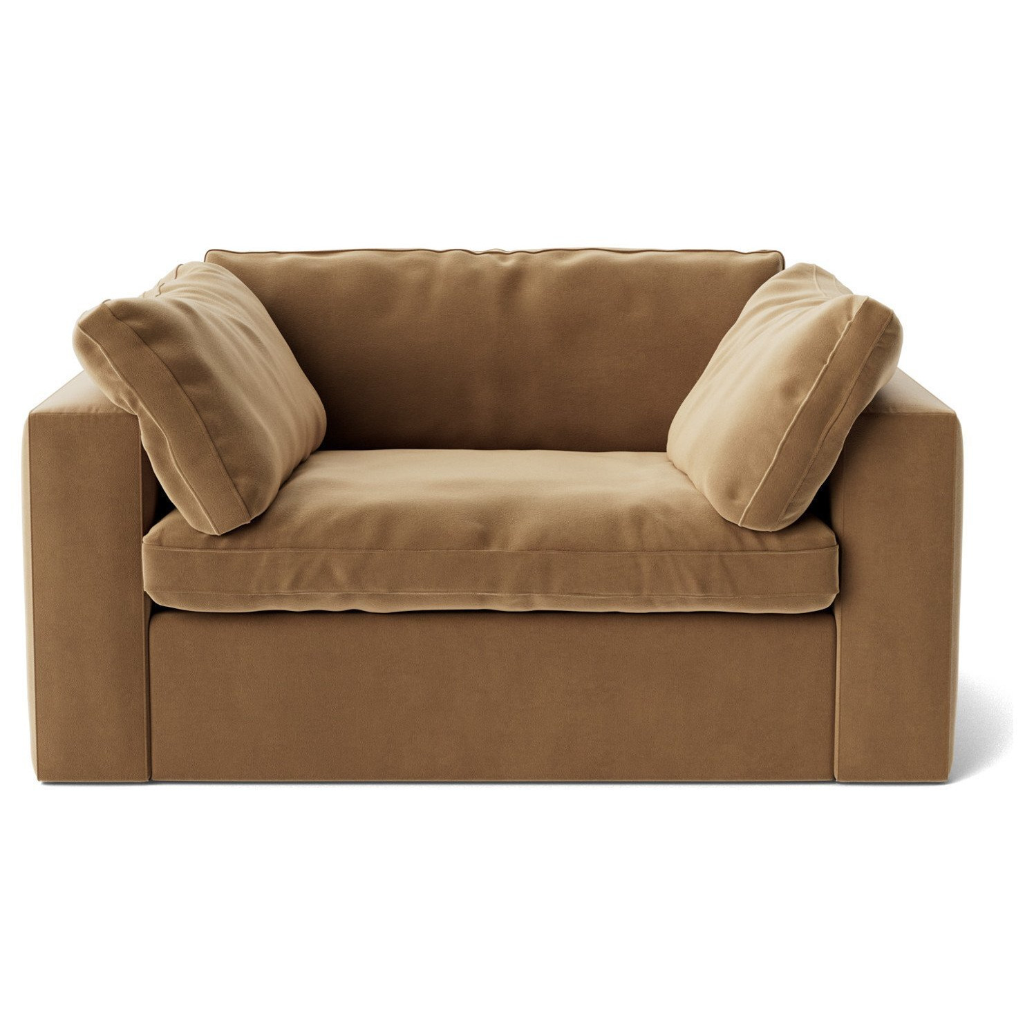 Swoon Seattle Velvet Cuddle Chair - Biscuit by Habitat | ufurnish.com