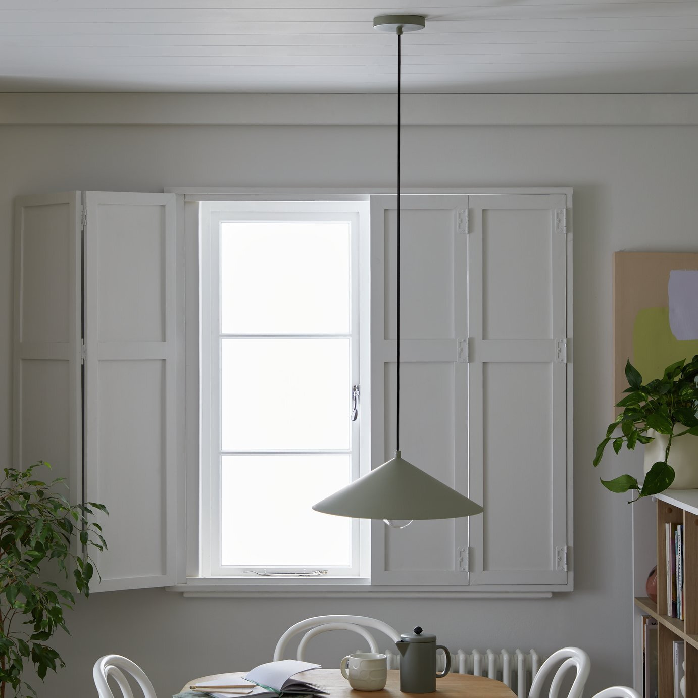 Habitat Cone Large 39cm Metal Ceiling Pendant Light - Sage by Habitat ...