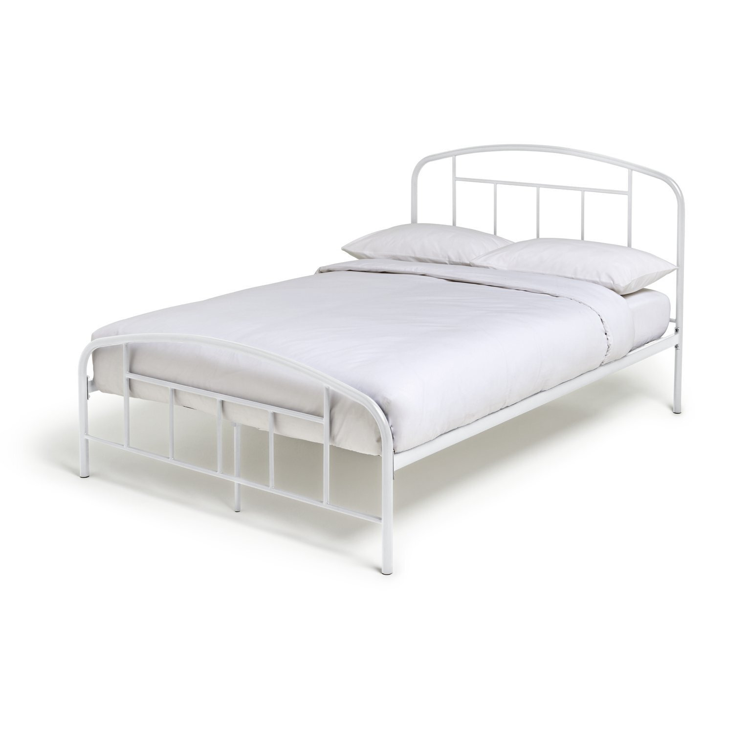 Habitat Pippa Double Metal Bed Frame - Off White by Habitat | ufurnish.com