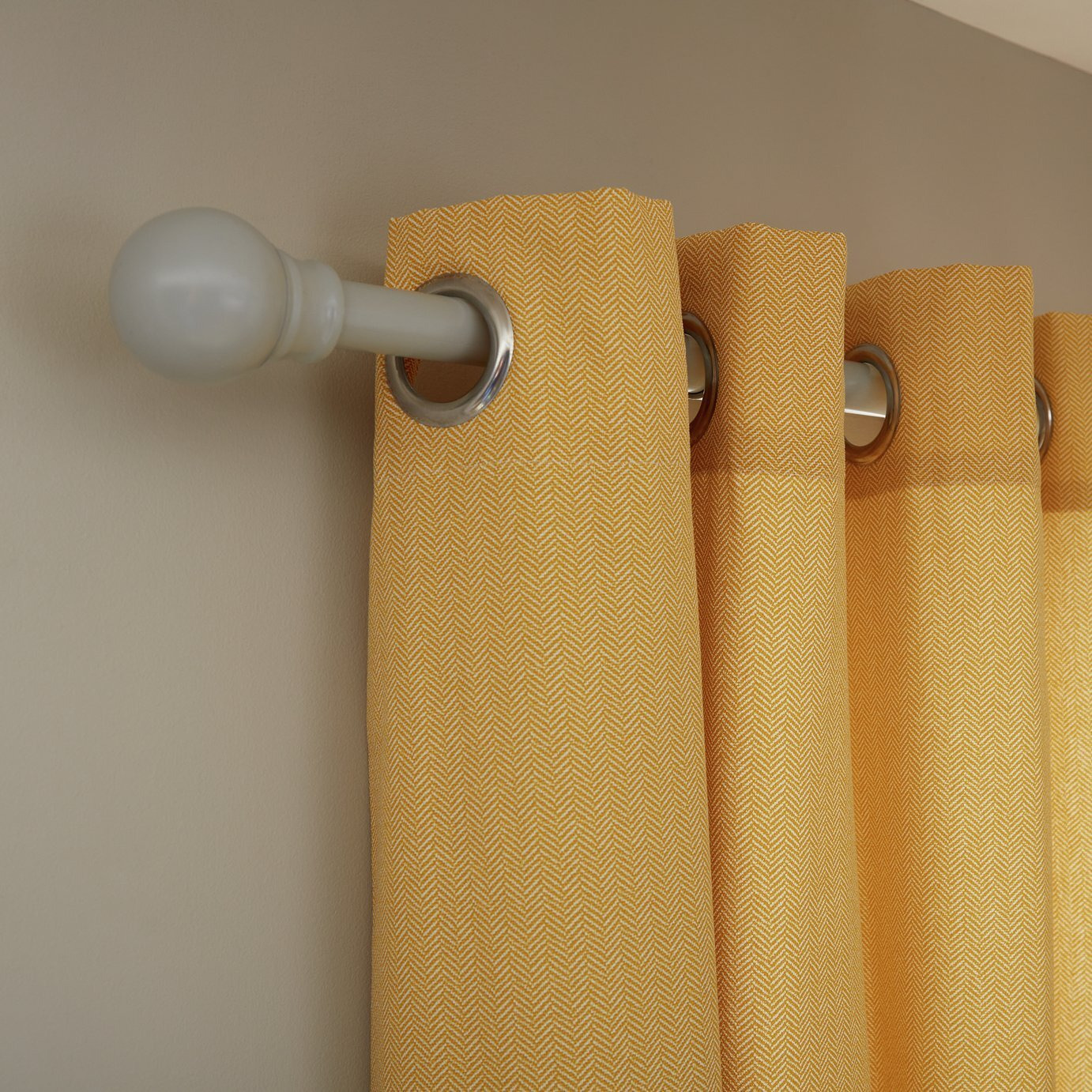 Habitat Herringbone Fully Lined Eyelet Curtain - Mustard by Habitat ...