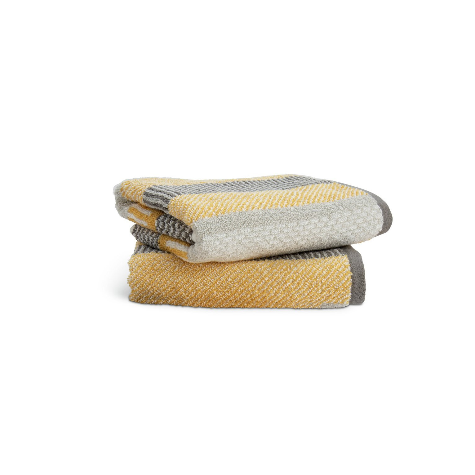 Habitat Horizontal Stripe Tufted Face Cloth 2 Pack - Mustard by Habitat ...