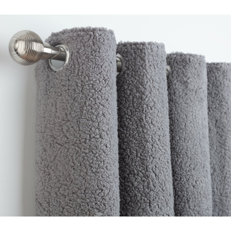 Habitat Fleece Textured Lined Eyelet Curtain - Grey by Habitat ...