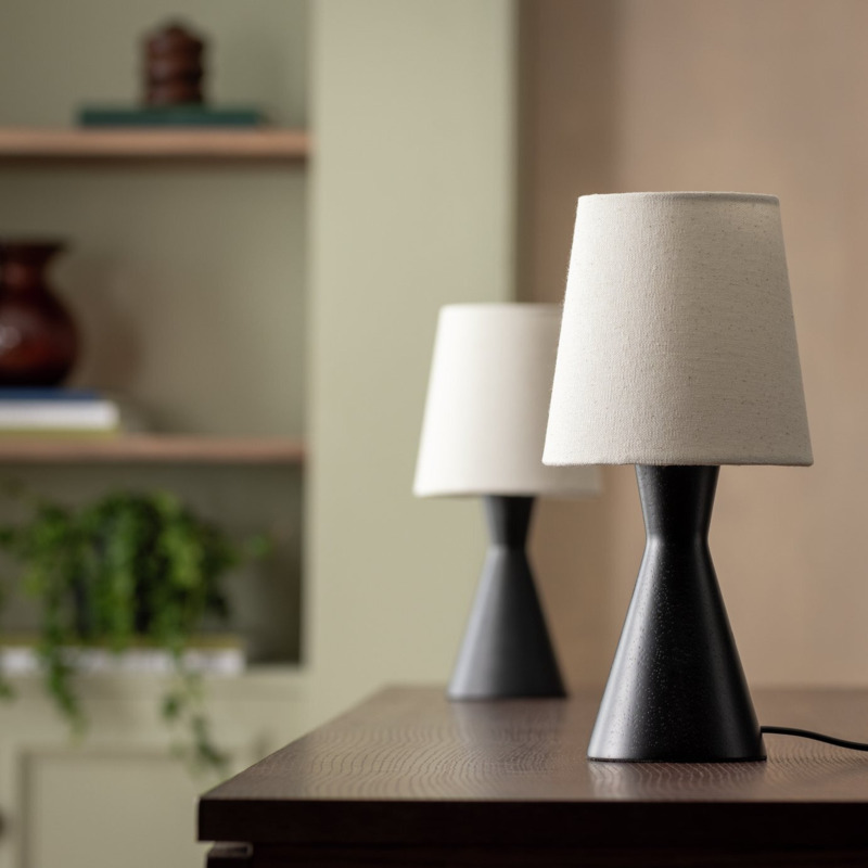 Habitat Modern Wood Table Lamp Pair - Black & White by Habitat ...