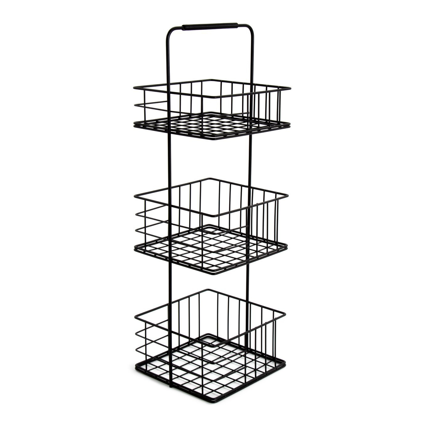 Habitat 3 Tier Wire Mesh Storage Caddy - Black by Habitat | ufurnish.com