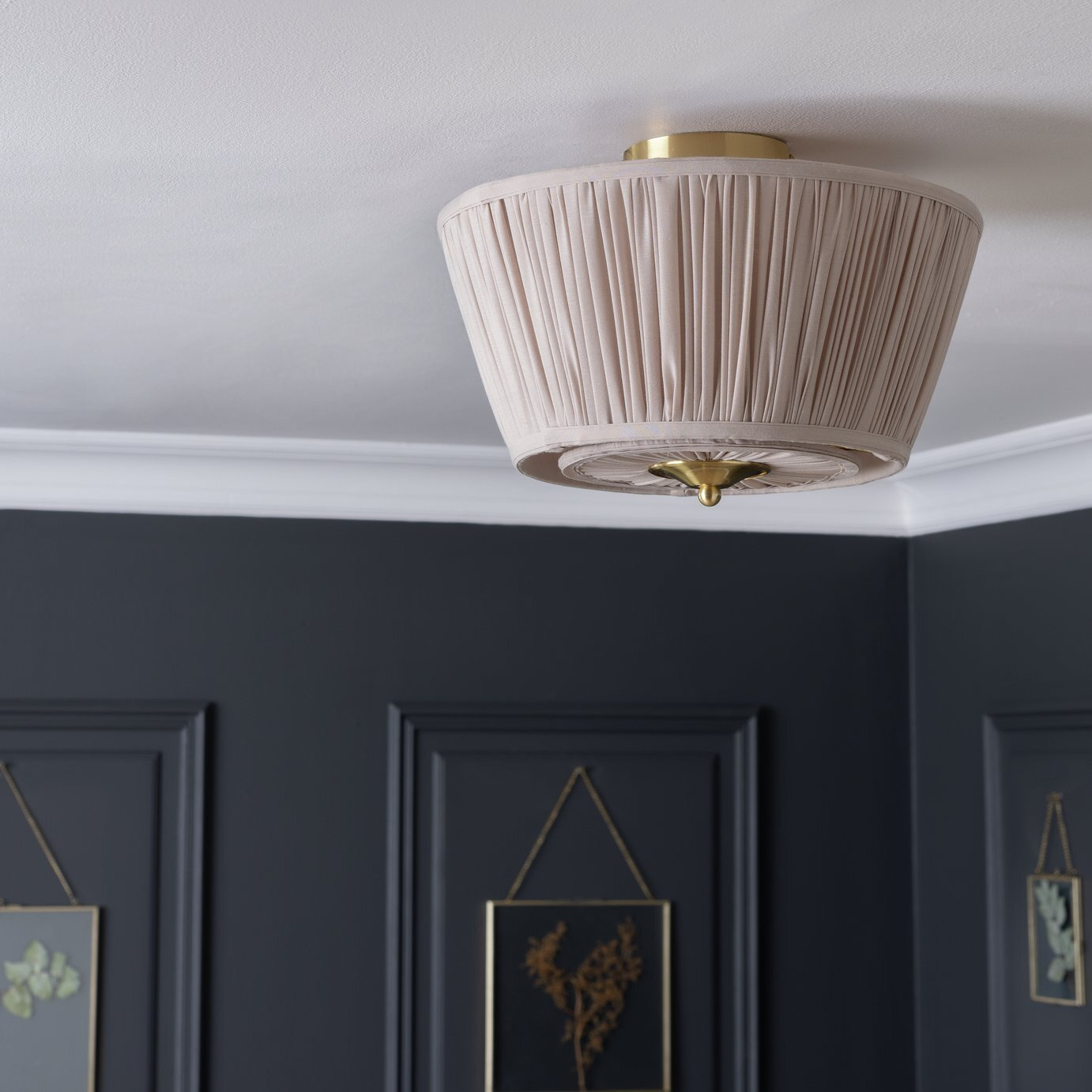 Argos Home Pleated Shade Metal Ceiling Light - Satin Brass by Habitat ...