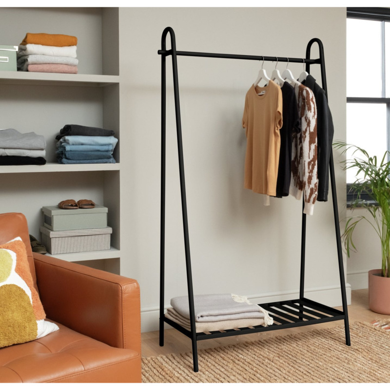 Habitat Turner Tall Clothes Rail - Black by Habitat | ufurnish.com