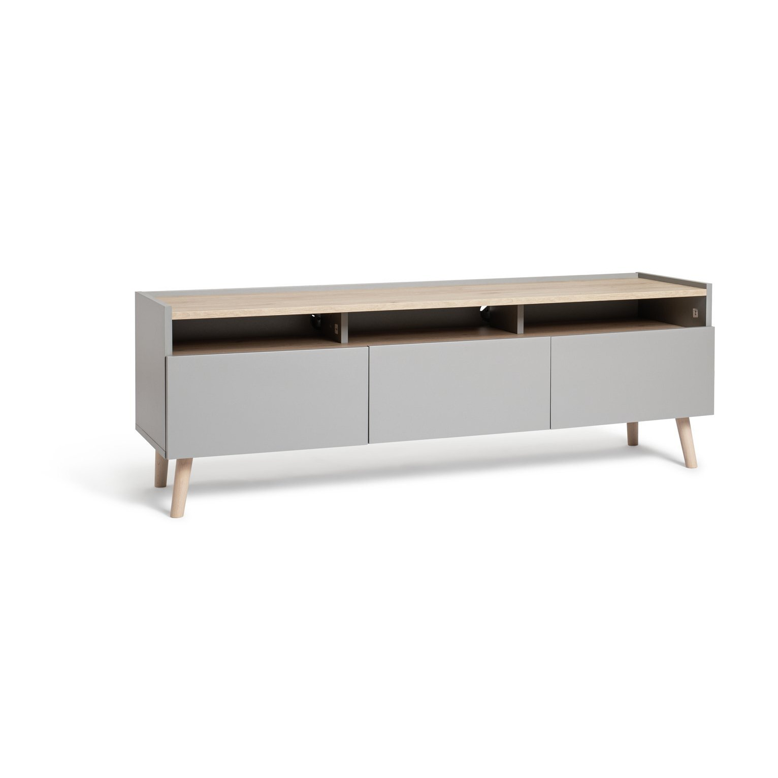 Habitat Skandi 3 Drawer TV Unit - Grey by Habitat | ufurnish.com