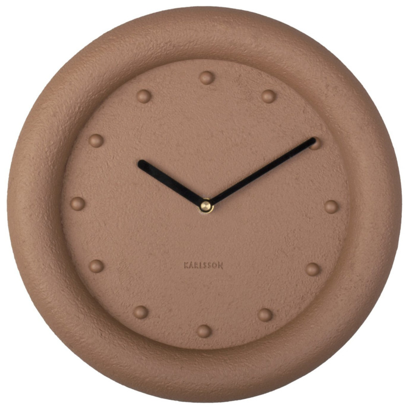 Karlsson Petra Analogue Wall Clock - Terracotta by Habitat | ufurnish.com