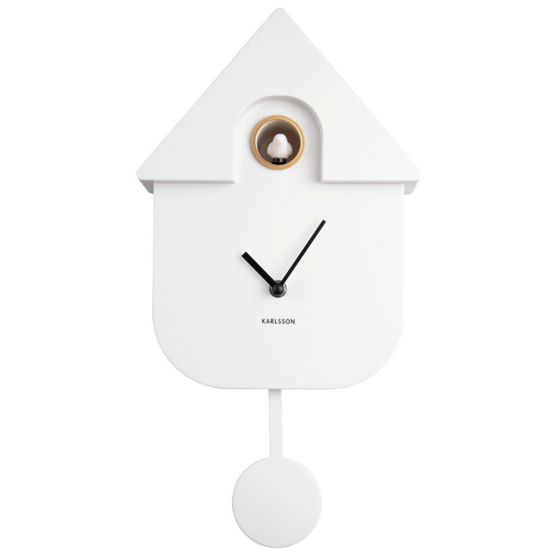 Karlsson Modern Cuckoo Pendulum Wall Clock - White by Habitat ...