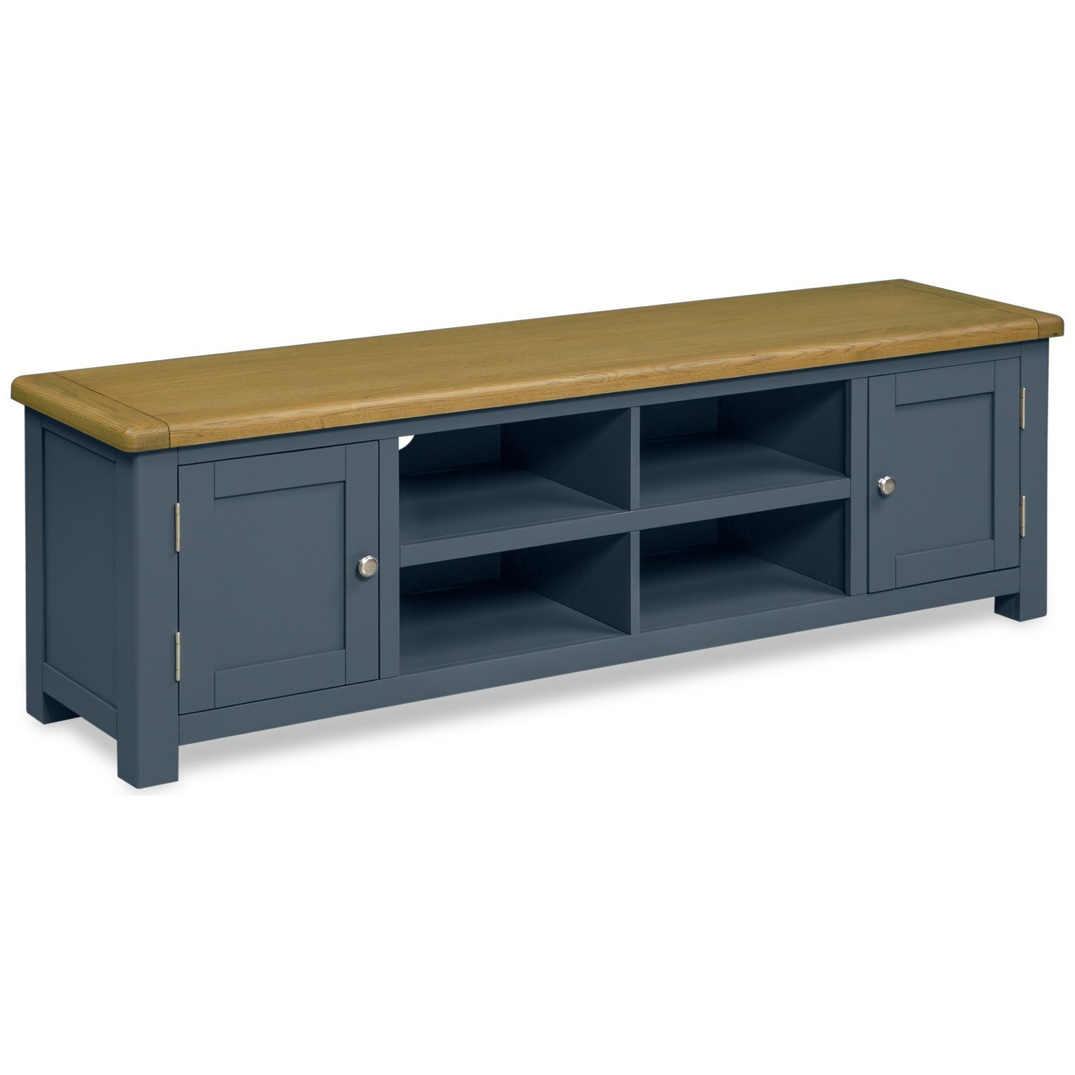 Habitat Kent 2 Door TV Unit - Dark Grey & Oak by Habitat | ufurnish.com