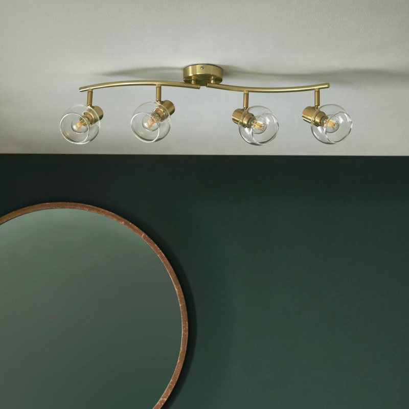 Shore Light Lucci Steel 4 Light Bar Light - Gold & Clear by Habitat ...