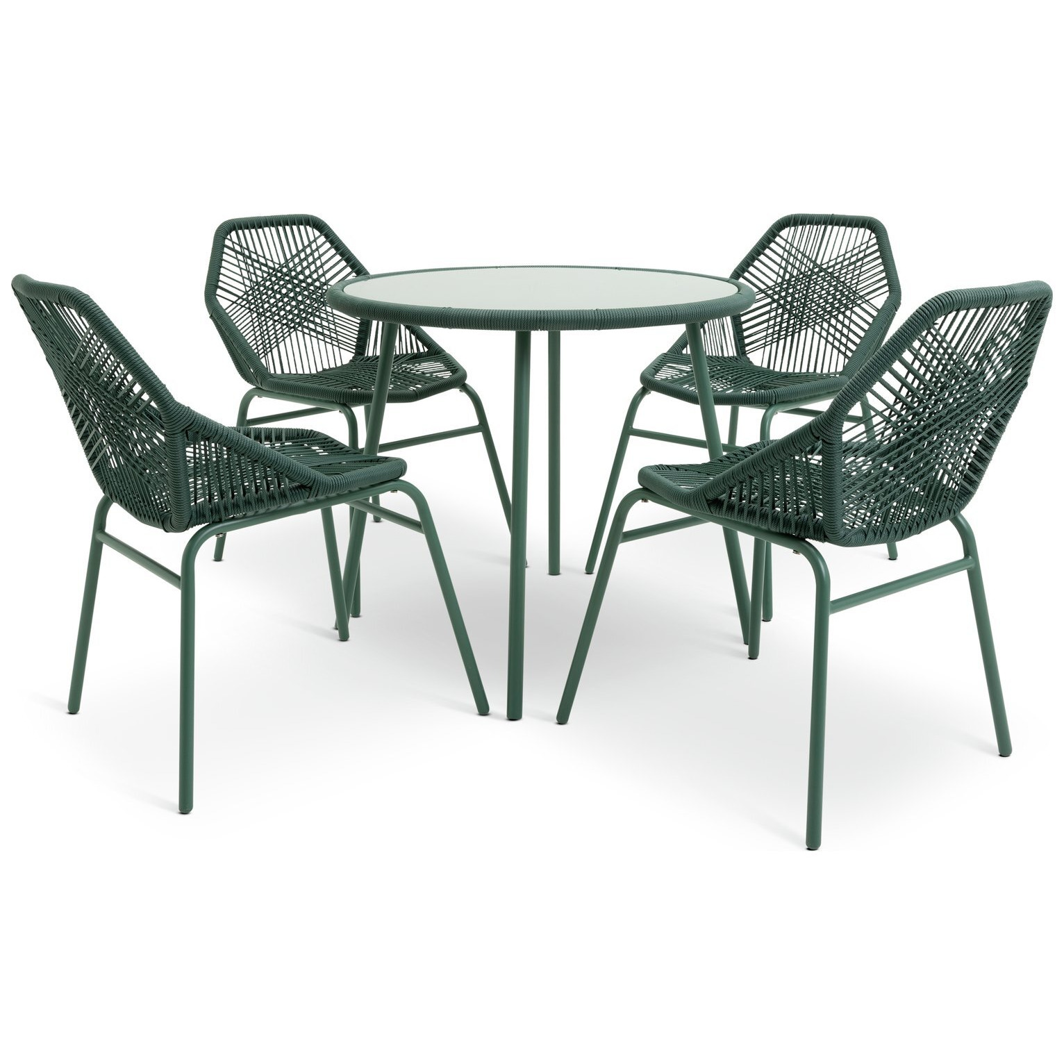 Habitat Hector 4 Seater Rattan Effect Patio Set - Green by Habitat ...