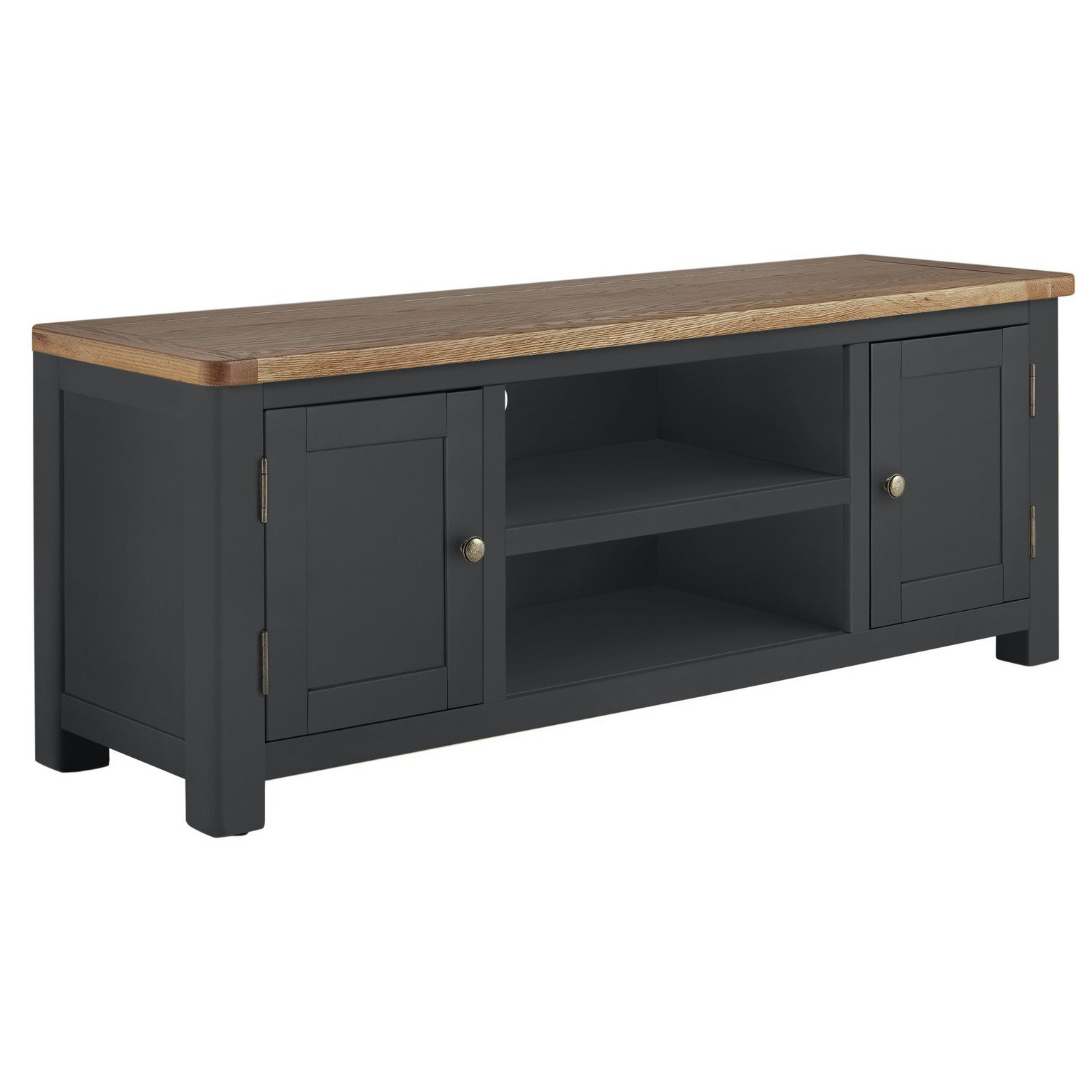 Habitat Kent 2 Door TV Unit - Grey & Oak by Habitat | ufurnish.com