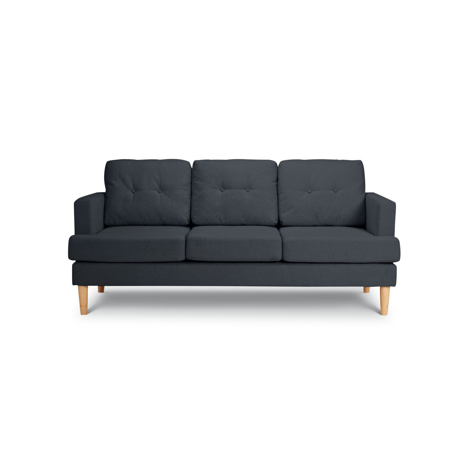 Habitat Joshua Fabric 3 Seater Sofa - Charcoal by Habitat | ufurnish.com
