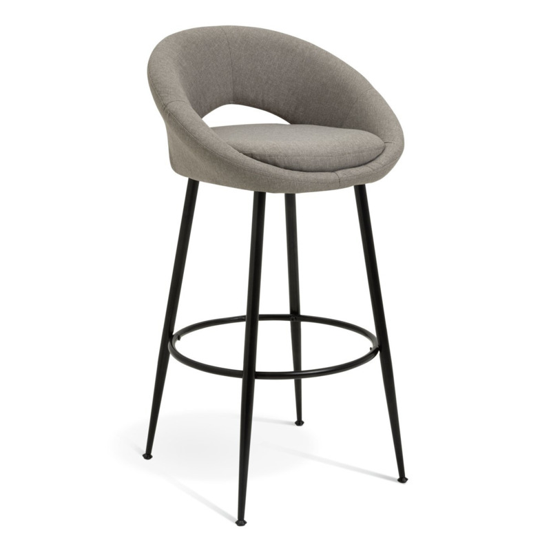 Habitat Hermione Fabric Bar Stool - Grey by Habitat | ufurnish.com