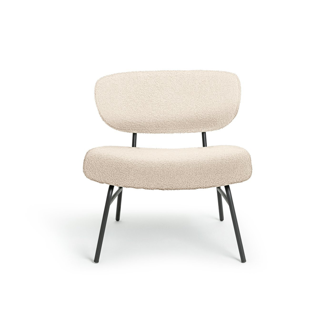 Habitat Cole Boucle Accent Chair - Cream by Habitat | ufurnish.com