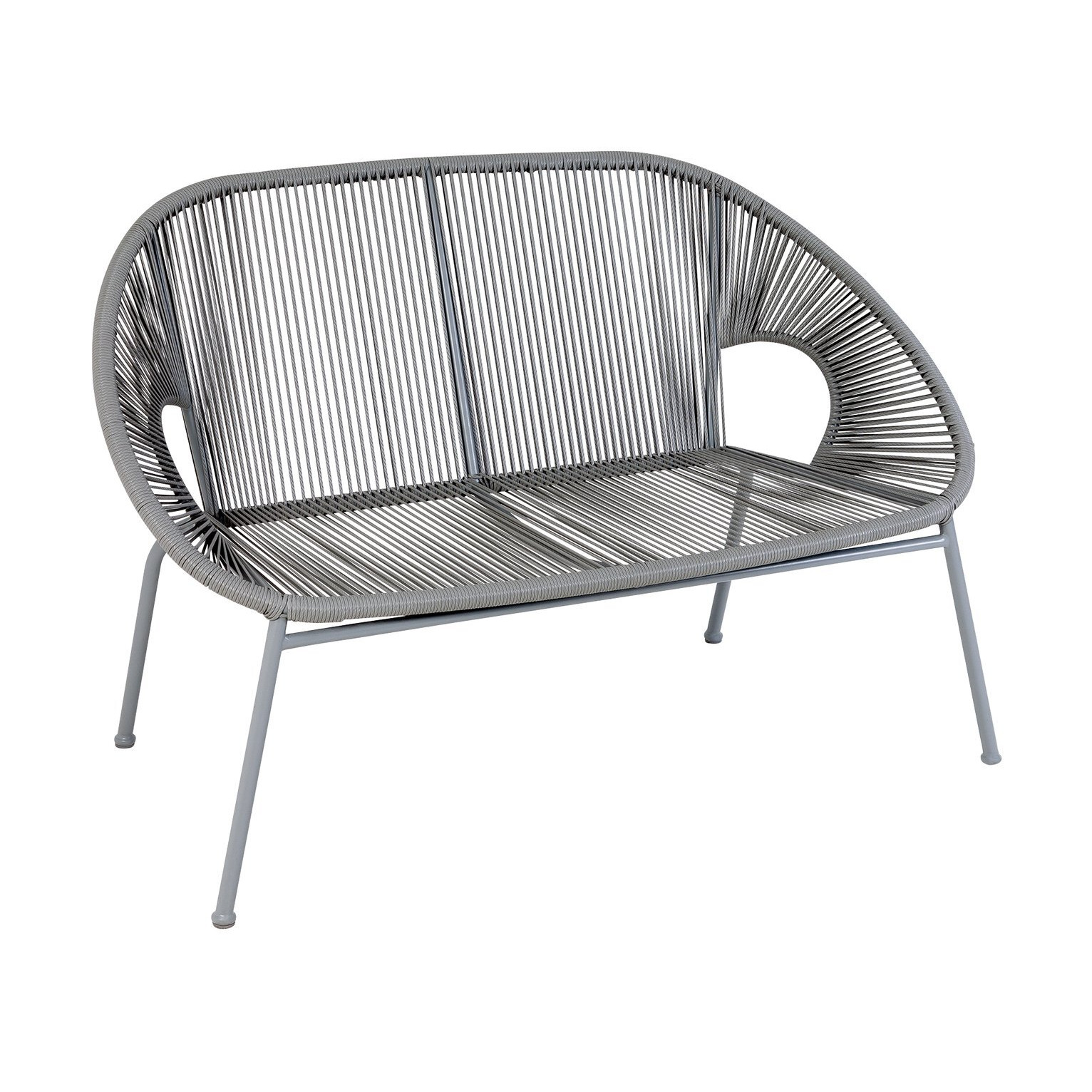 Habitat Nordic 2 Seater Metal Garden Bench - Grey by Habitat | ufurnish.com