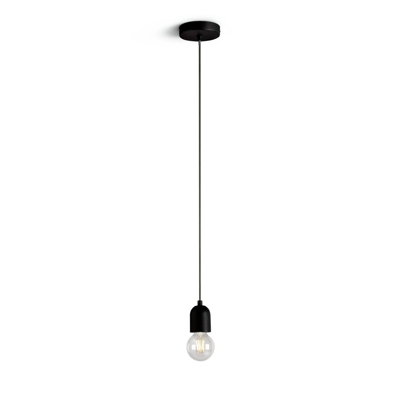 Habitat Pendant Ceiling Light - Matte Black & Herringbone by Habitat ...