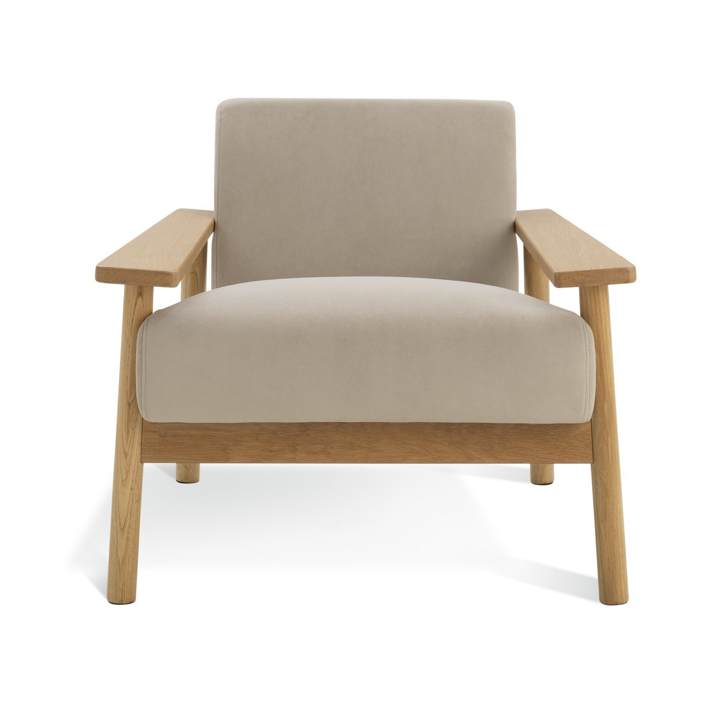 Habitat Dore Velvet Accent Chair - Oak by Habitat | ufurnish.com
