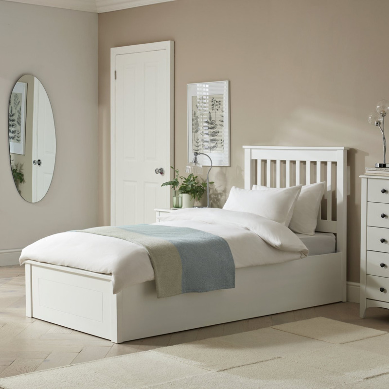Habitat Aspley Single Wooden Ottoman Bed Frame - White by Habitat ...