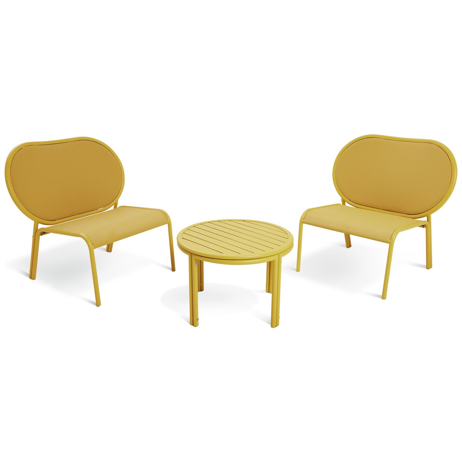 Habitat May 2 Seater Metal Garden Bistro Set - Mustard by Habitat ...