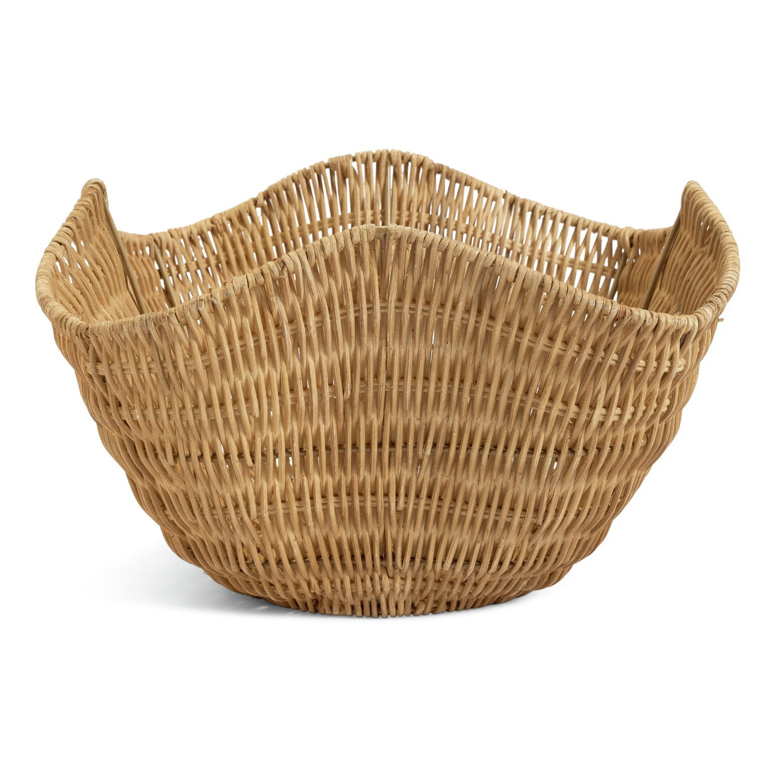 Habitat Rattan Wave Storage Basket - Natural by Habitat | ufurnish.com