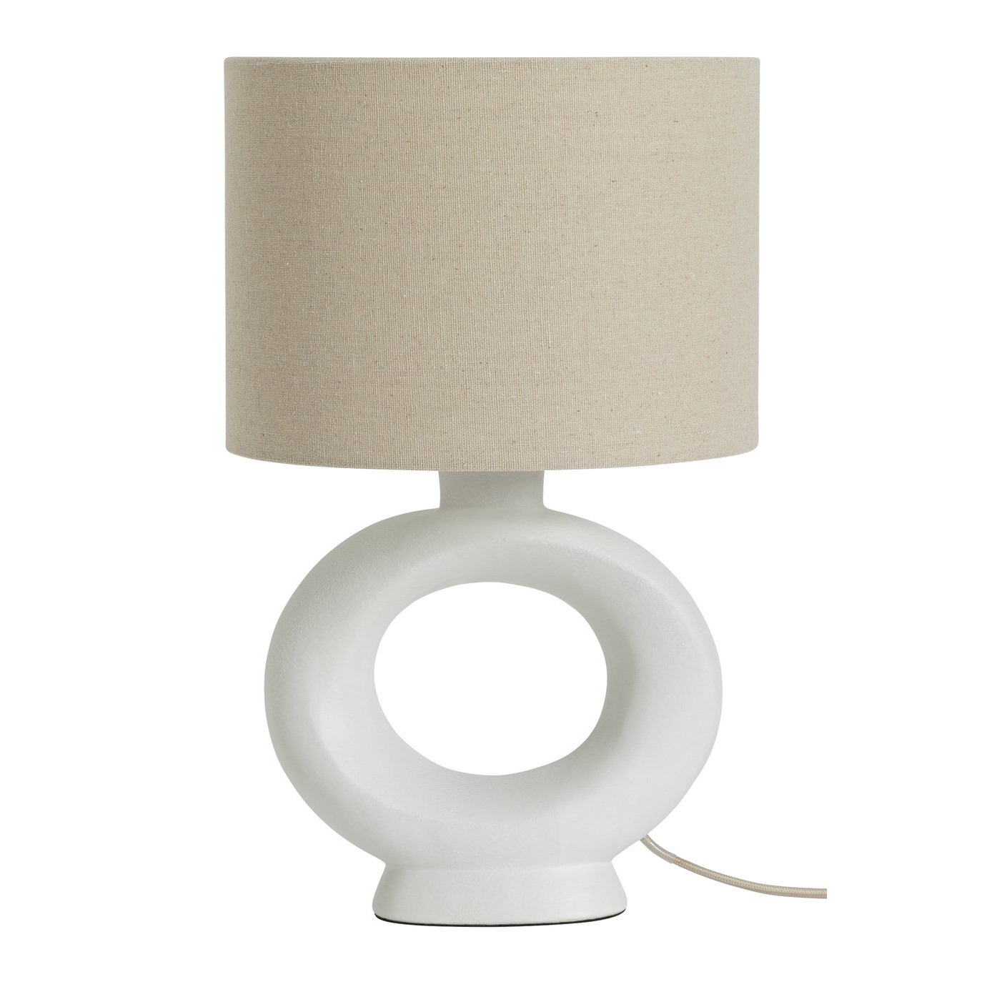 Habitat Nels Large Circle Ceramic Table Lamp - White & Beige by Habitat ...