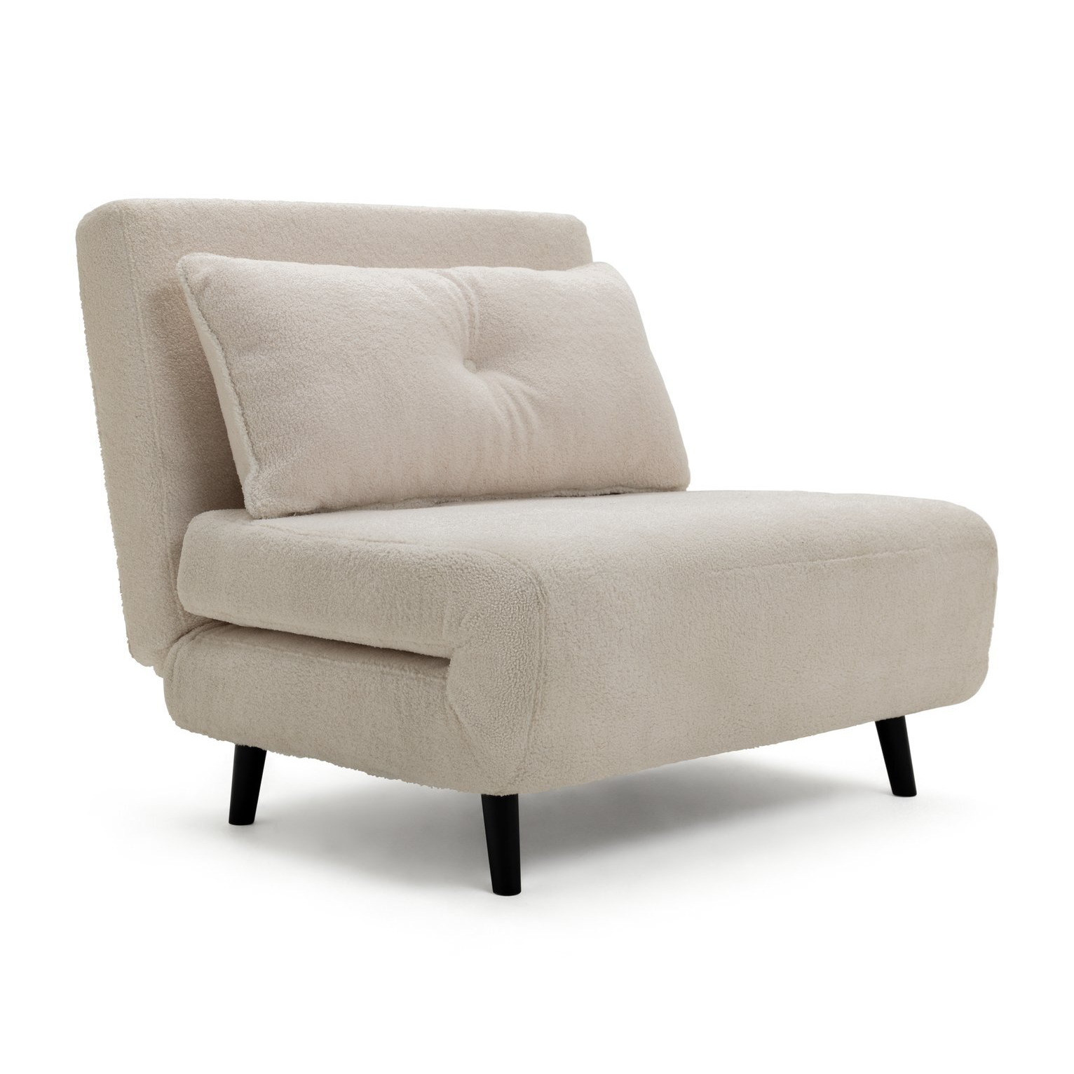 Habitat Roma Single boucle Chairbed - Cream by Habitat | ufurnish.com