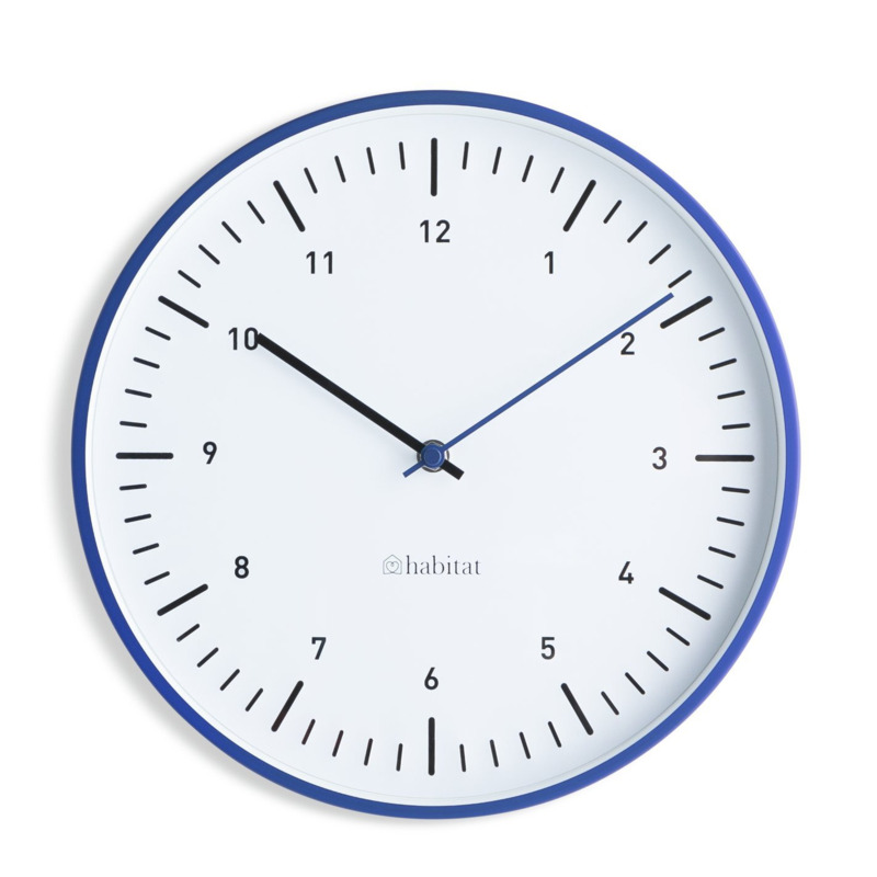 Habitat Analogue Wall Clock - Blue by Habitat | ufurnish.com