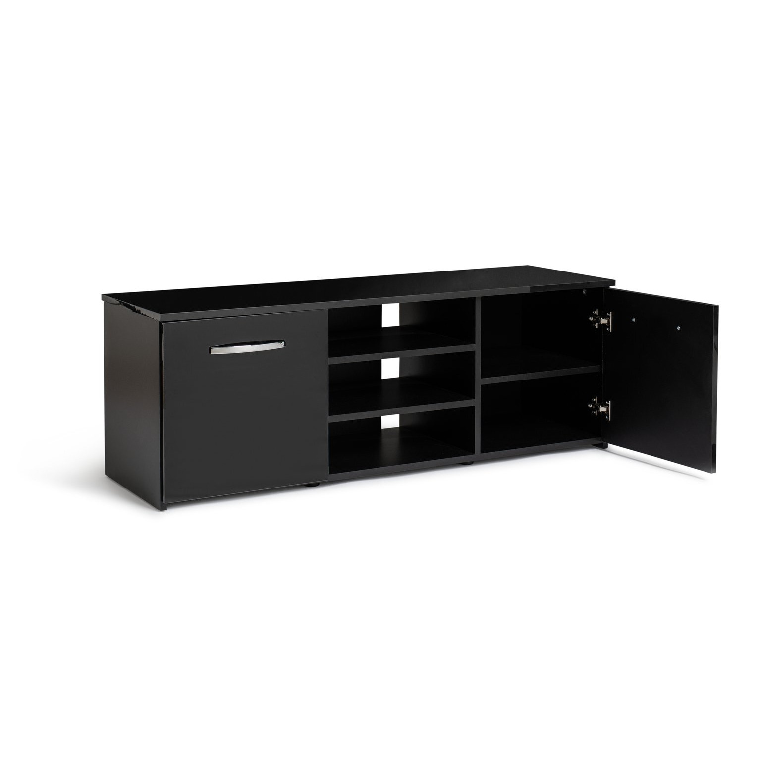 Habitat Hayward 2 Door Small TV Unit - Black Gloss by Habitat | ufurnish.com