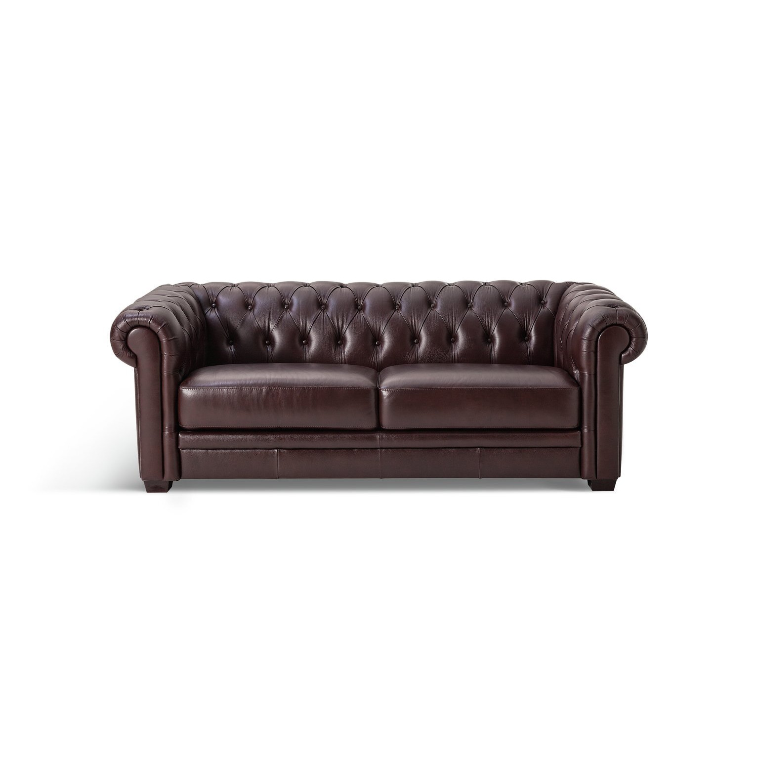Habitat Chesterfield Leather 3 Seater Sofa - Chocolate by Habitat ...